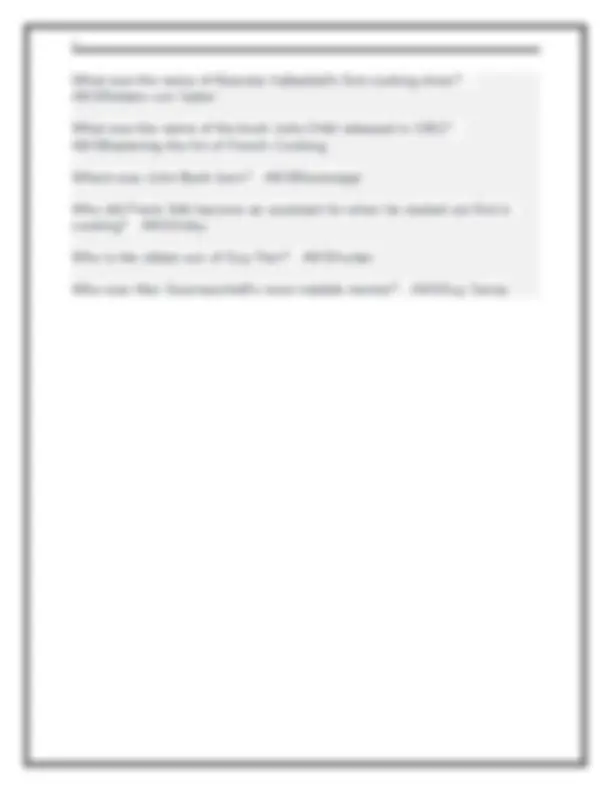 Culinary Chef Quiz 2025. Questions & Correct Answers. Graded A | Exams ...