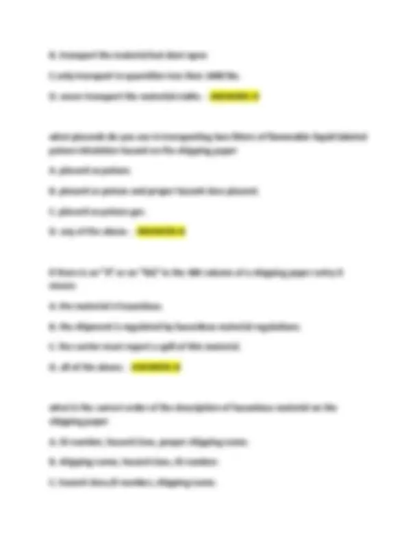 HAZMAT CDL TEST EXAM WITH CORRECT ACTUAL QUESTIONS AND CORRECTLY WELL ...