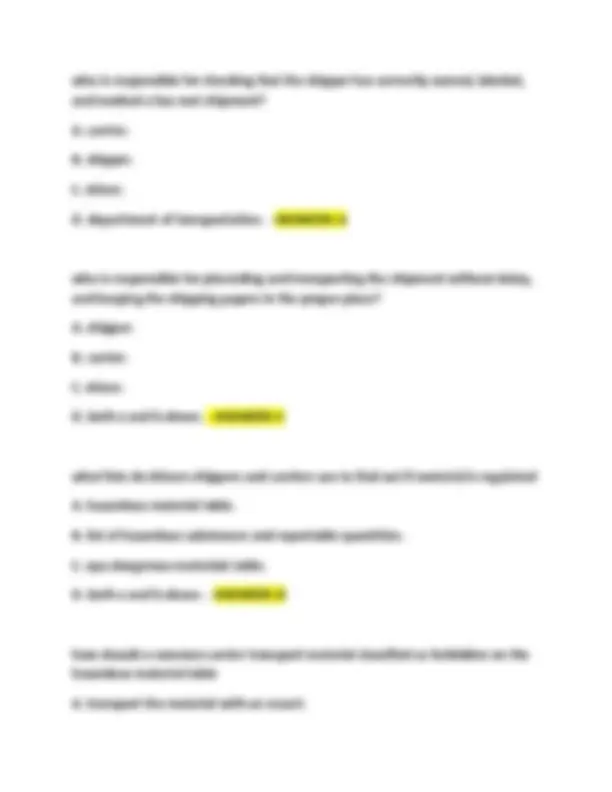 HAZMAT CDL TEST EXAM WITH CORRECT ACTUAL QUESTIONS AND CORRECTLY WELL ...