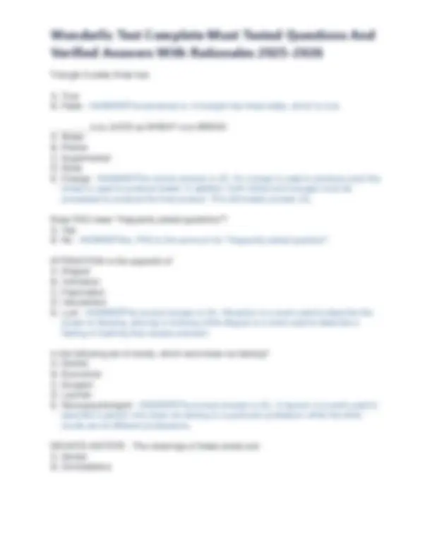 Wonderlic Test Complete Most Tested Questions And Verified Answers With ...