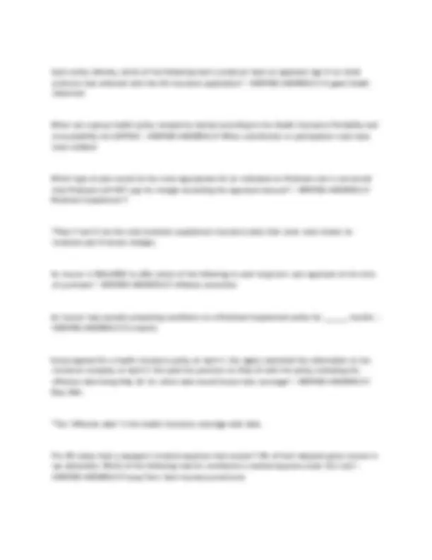 SC Accident Health, and Life Insurance Exam Questions With Correct ...