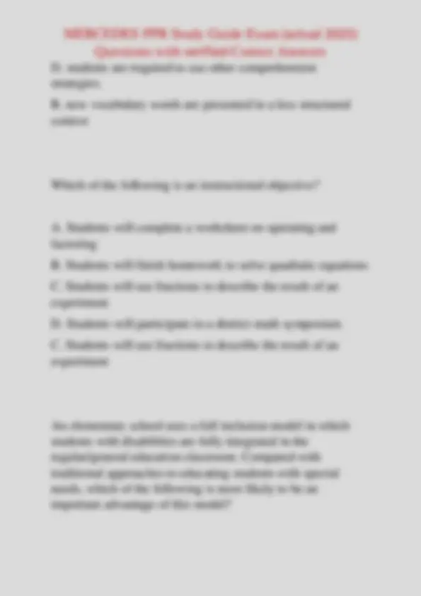 MERCEDES PPR Study Guide Exam (actual 2025) Questions with verified ...