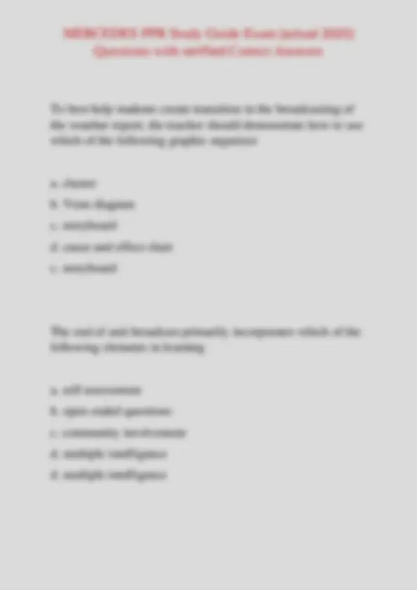 MERCEDES PPR Study Guide Exam (actual 2025) Questions with verified ...