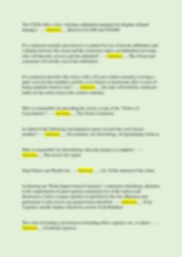 CALIFORNIA CONTRACTORS LICENSE TEST CLASS EXAM ACTUAL EXAM WITH CORRECT ...