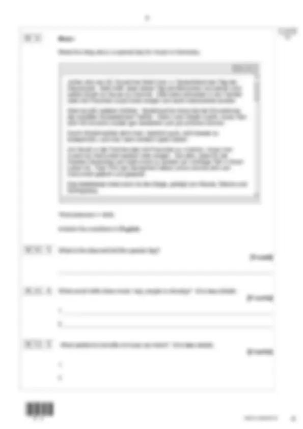 Actual 2024 AQA GCSE GERMAN 8668/RH Paper 3 Reading Higher Tier ...