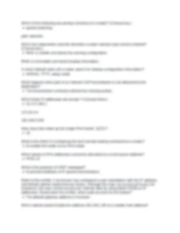 Ccna 1 Final Exam All Questions With Answers Latest 2025 Exams Computer Science Docsity