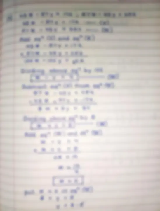 Linear Equations in Two Variables (Handwritten Notes) | Study notes ...