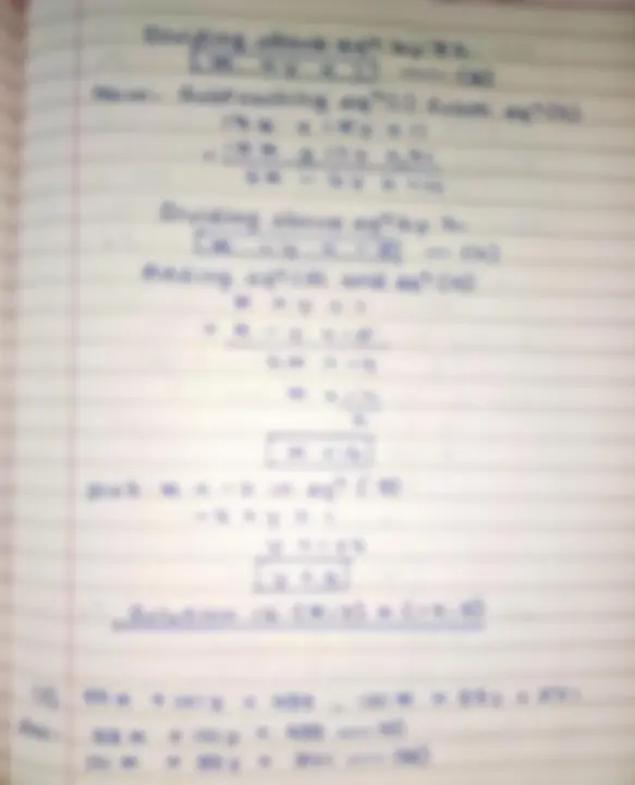 Linear Equations in Two Variables (Handwritten Notes) | Study notes ...