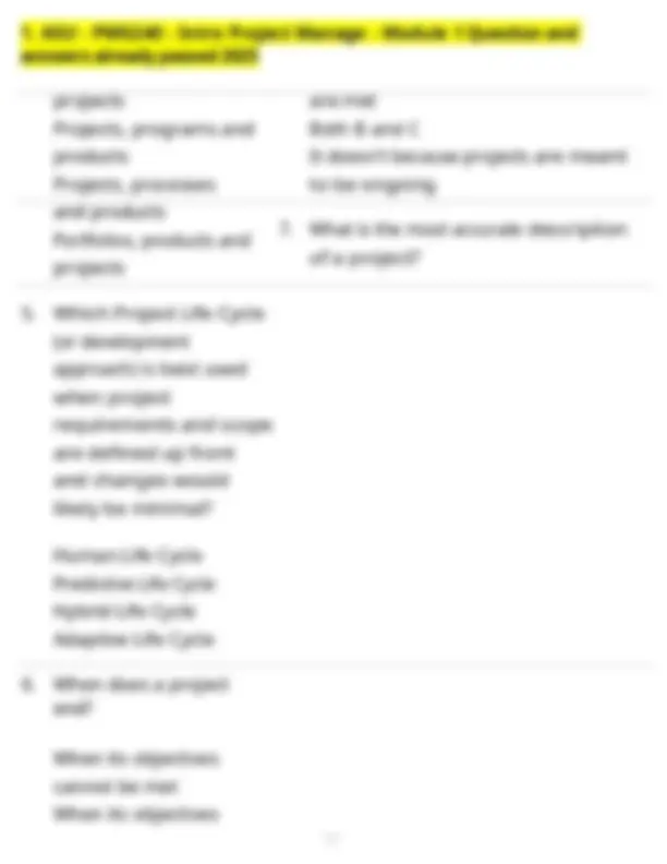 1. ASU - PMG240 - Intro Project Manage - Module 1 Question and answers ...