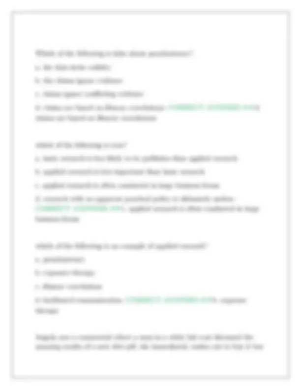 Research Methods Exam: Multiple Choice Questions and Answers | Exams ...