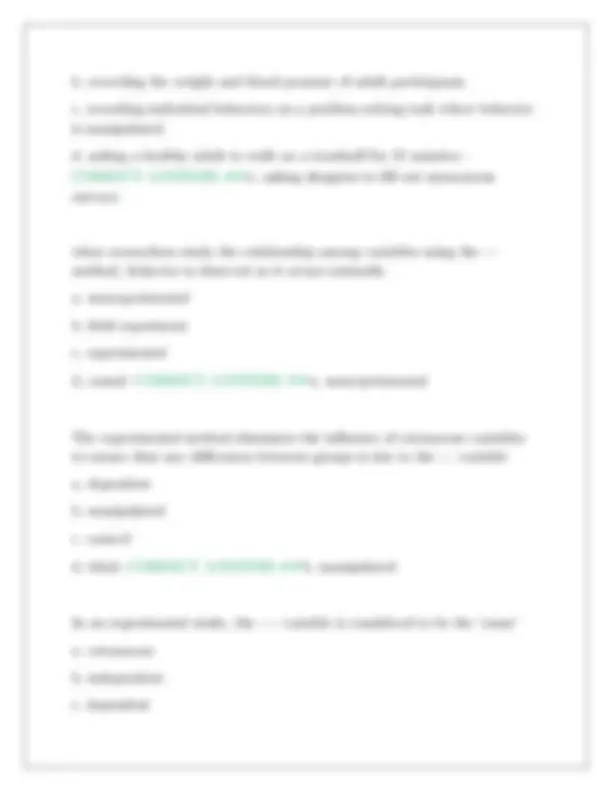 Research Methods Exam: Multiple Choice Questions and Answers | Exams ...