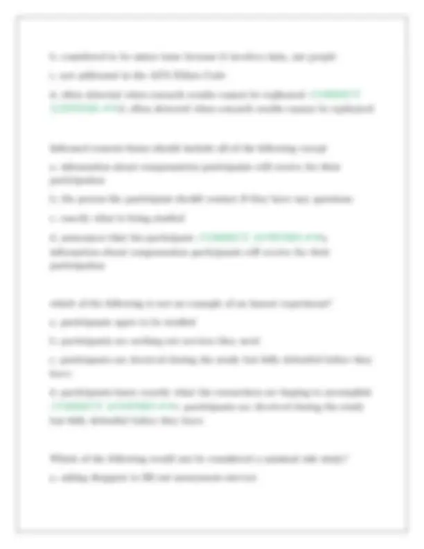 Research Methods Exam: Multiple Choice Questions and Answers | Exams ...