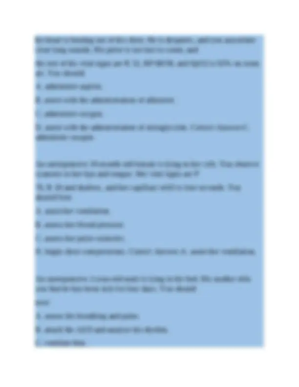 NREMT Cardiology & Resuscitation: Multiple Choice Questions and Answers ...