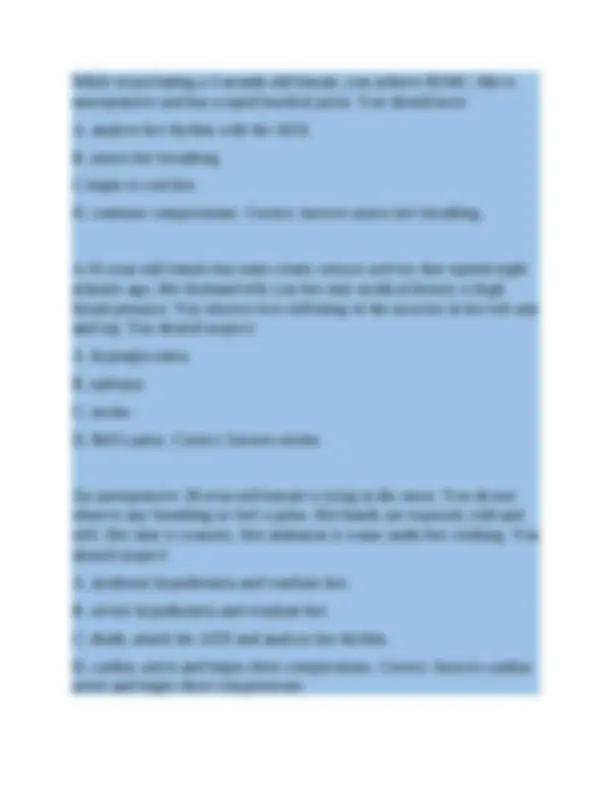 NREMT Cardiology and Resuscitation Practice Questions | Exams Nursing ...