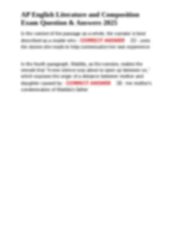 AP English Literature and Composition Exam Question & Answers 2025 ...