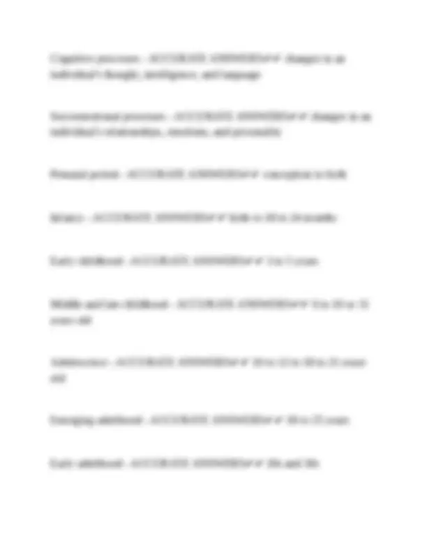 LIFE-SPAN DEVELOPMENT FINAL (STRAIGHTERLINE) EXAM QUESTIONS WITH ...