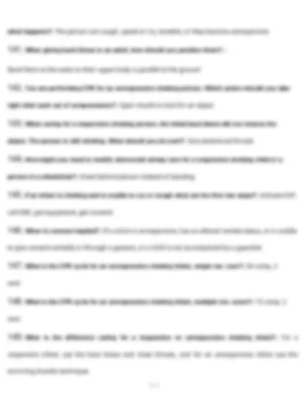 American Red Cross Lifeguarding Certification Written Test Questions ...