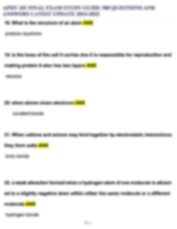 APHY 101 Final Exam Study Guide Questions and Answers 2024 / 2025 | 100 ...