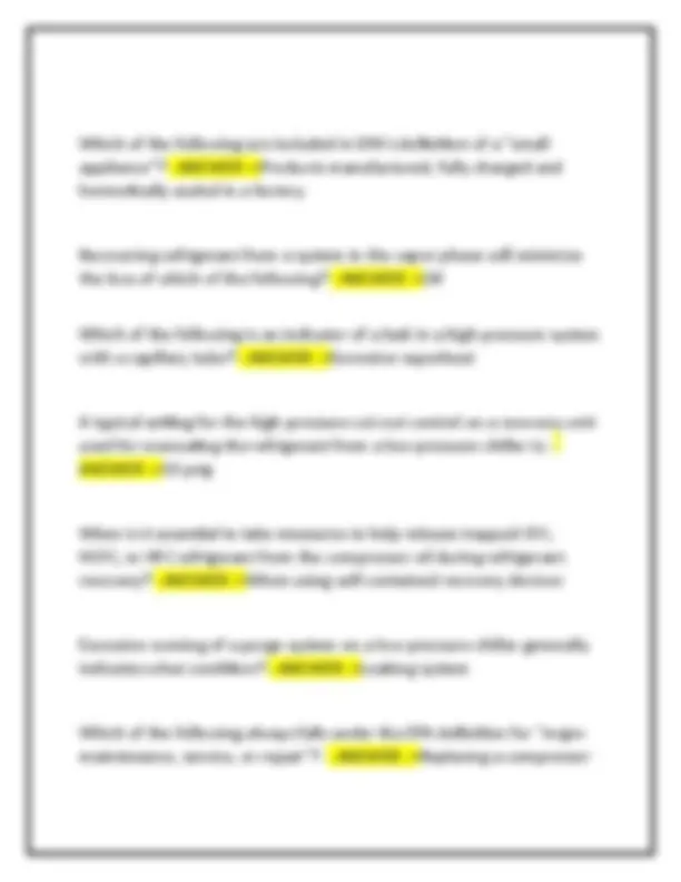 EPA 608 UNIVERSAL EXAM QUESTIONS WITH COMPLETE SOLUTIONS GUARANTEED ...