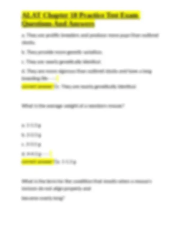 ALAT Chapter 18 Practice Test Exam Questions And Answers | Exams Animal ...