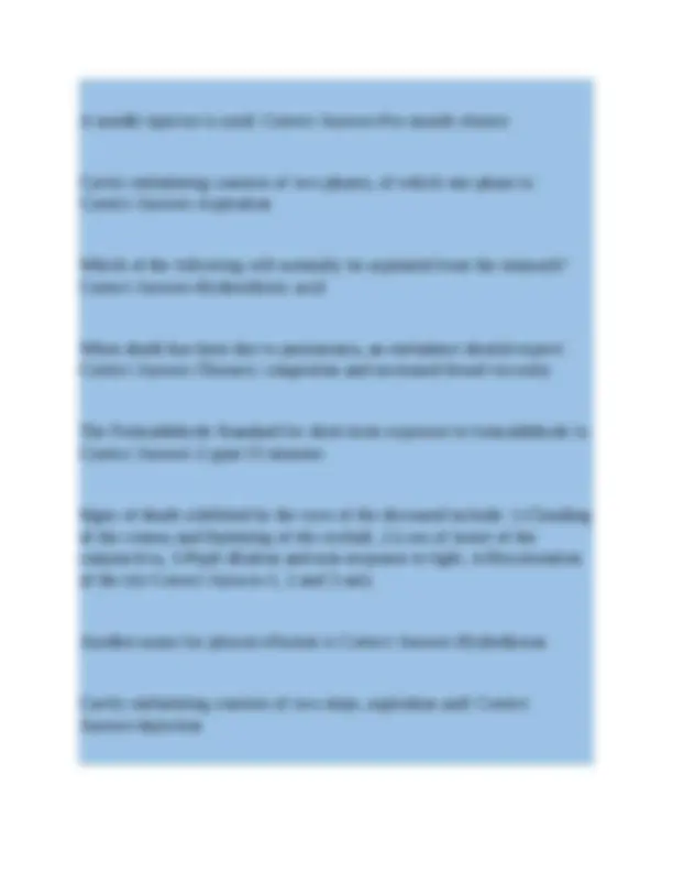 MATS: Embalming questions with correct answers | Exams Law | Docsity