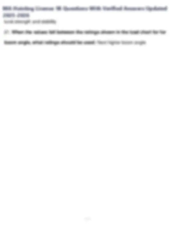 MA Hoisting License 1B Questions With Verified Answers Updated 2025 ...