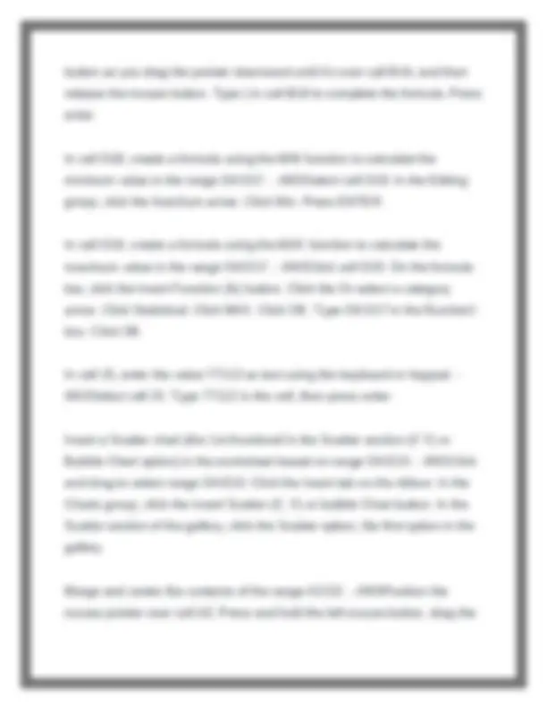 Excel Module 1 SAM Training Questions and Correct Answers | Exams Computer Programming | Docsity