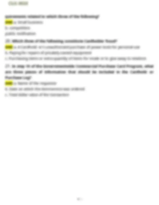 CLG 0010 DOD GOVERNMENTWIDE COMMERCIAL PURCHASE CARD EXAM QUESTIONS AND ...