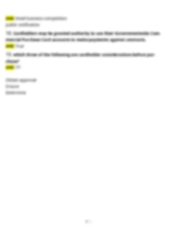 CLG 0010 DOD GOVERNMENTWIDE COMMERCIAL PURCHASE CARD EXAM QUESTIONS AND ...