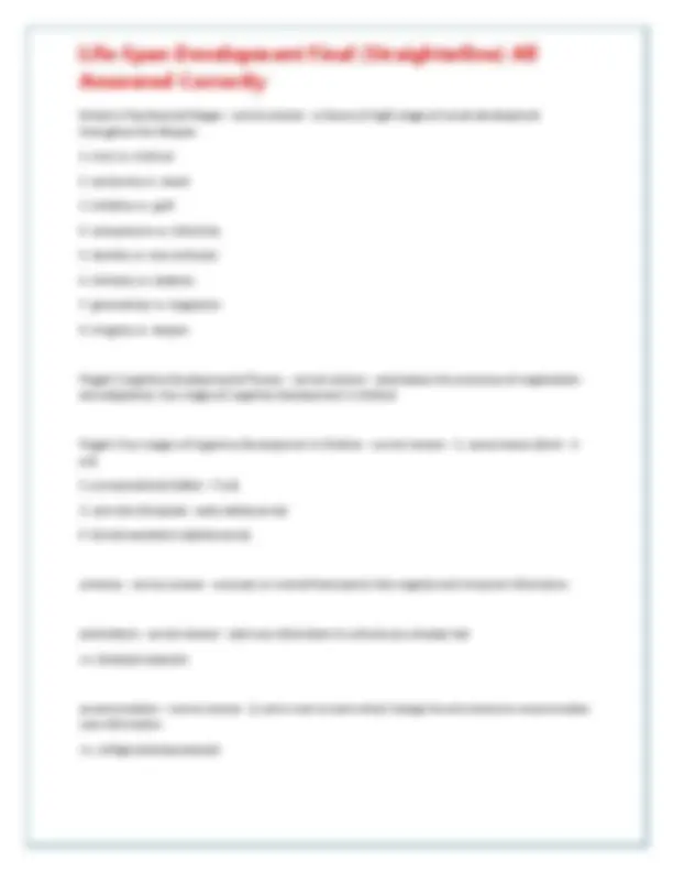 Life-Span Development Final (Straighterline) All Answered Correctly ...