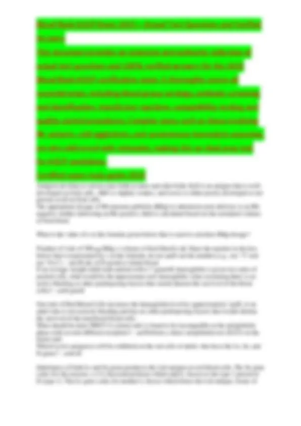 Blood Bank ASCP Exam 2025 – Actual Test Questions and Verified Answers ...