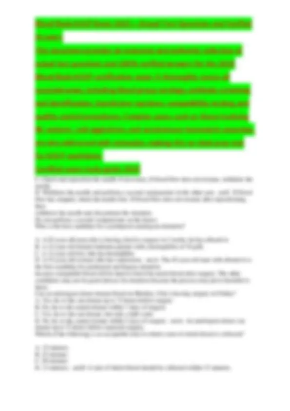 Blood Bank ASCP Exam 2025 – Actual Test Questions and Verified Answers ...