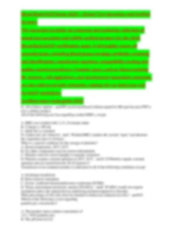 Blood Bank ASCP Exam 2025 – Actual Test Questions and Verified Answers ...