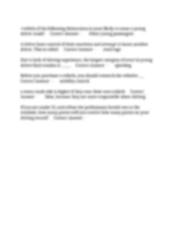 Courtesy Driving Test Segment 2 - Questions With Correct Solutions ...