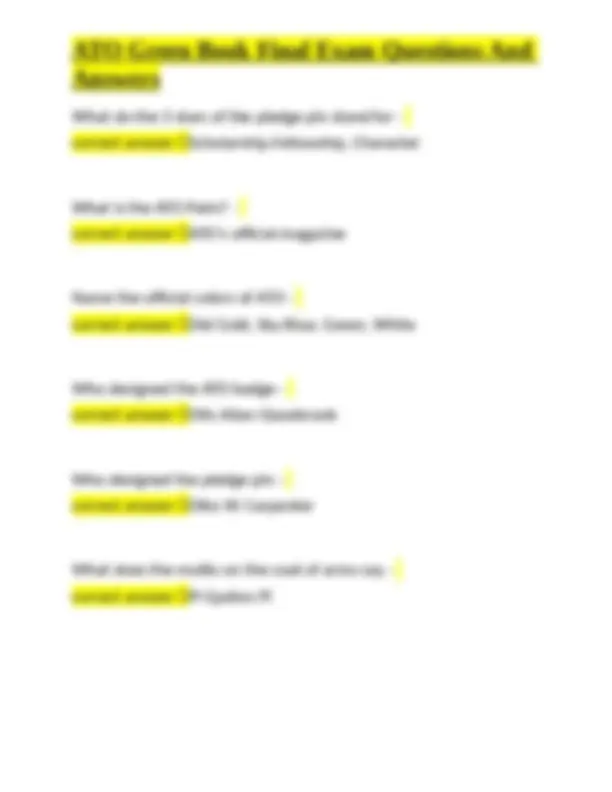 ATO Green Book Exam Prep: Questions and Answers | Exams Art | Docsity