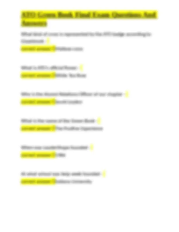 ATO Green Book Exam Prep: Questions and Answers | Exams Art | Docsity