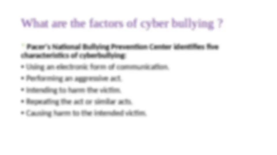 Cyber bulling ppt.x class 9 | Study notes Computer science | Docsity