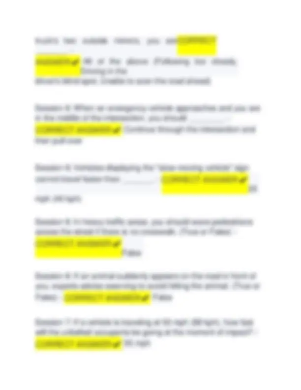 NSC DEFENSIVE DRIVING COURSE 2025-2026 LATEST VERSION 60 QUESTIONS WITH ...