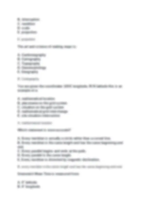 AP Human Geography Chapter 1 Multiple Choice Test study set with 100% ...