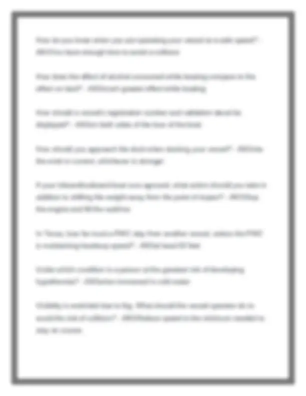TX Boater Education Certification Exam Review Questions and Answers ...