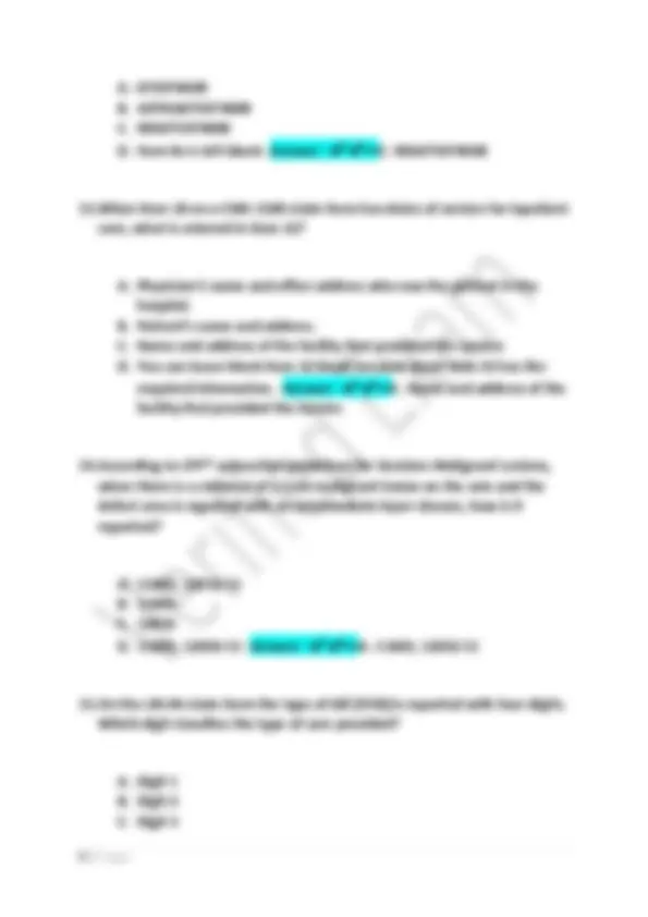 AAPC CPB Practice Exam: Medical Billing and Coding Questions | Exams Nursing | Docsity