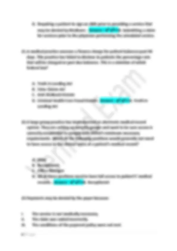 AAPC CPB Practice Exam: Medical Billing and Coding Questions | Exams Nursing | Docsity