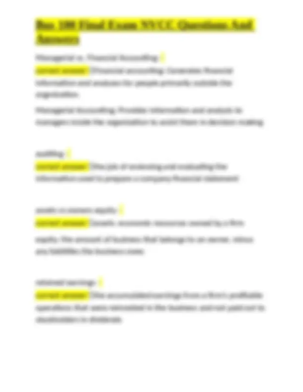 Bus 100 Final Exam NVCC Questions And Answers | Exams Entrepreneurship ...