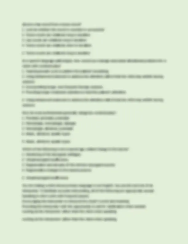 SLP PRAXIS Exam Practice Questions for Speech-Language Pathology | Exams Health sciences | Docsity