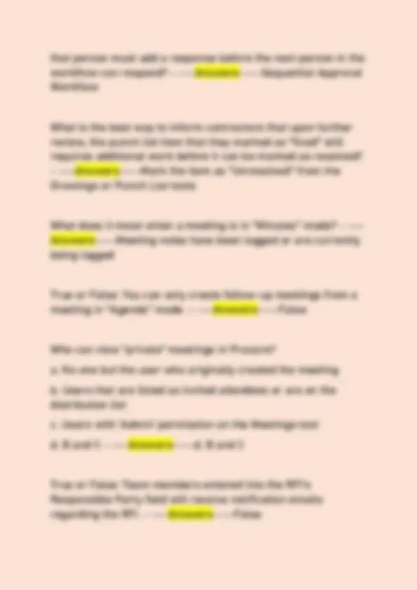 PROCORE FINAL EXAM (ACTUAL 2025/2026) QUESTIONS WITH VERIFIED ANSWERS ...