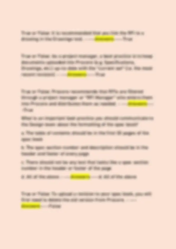 PROCORE FINAL EXAM (ACTUAL 2025/2026) QUESTIONS WITH VERIFIED ANSWERS ...