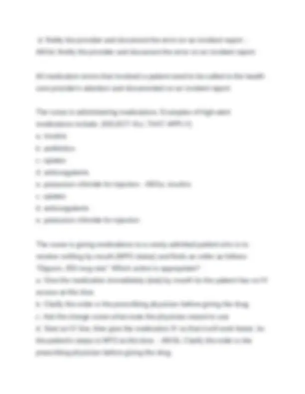 Pharm - Ch. 5; Medication Errors- Preventing and Responding - NCLEX Questions with Answers ...