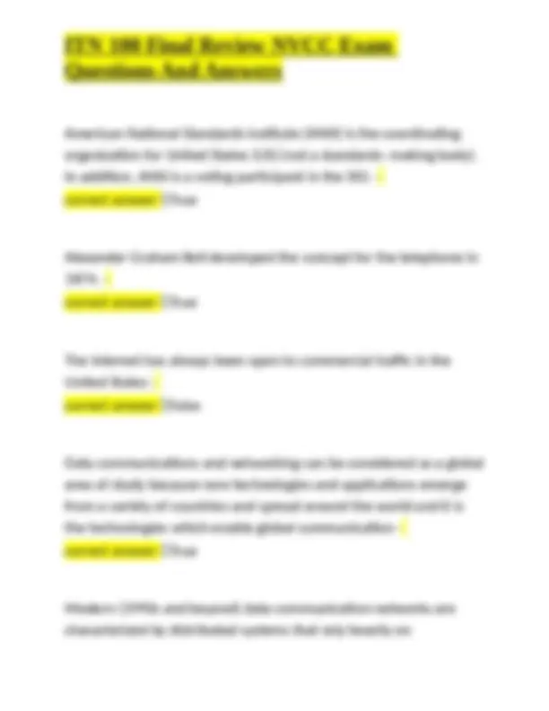 ITN 100 Final Review NVCC Exam Questions And Answers | Exams Computer ...