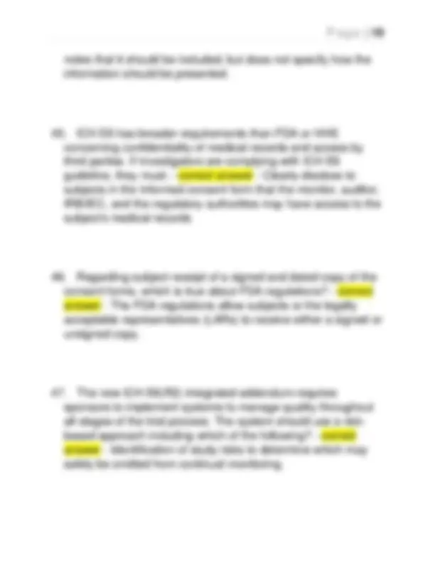 CITI TRAINING - GOOD CLINICAL PRACTICE 2025 QUESTIONS AND ANSWERS ...