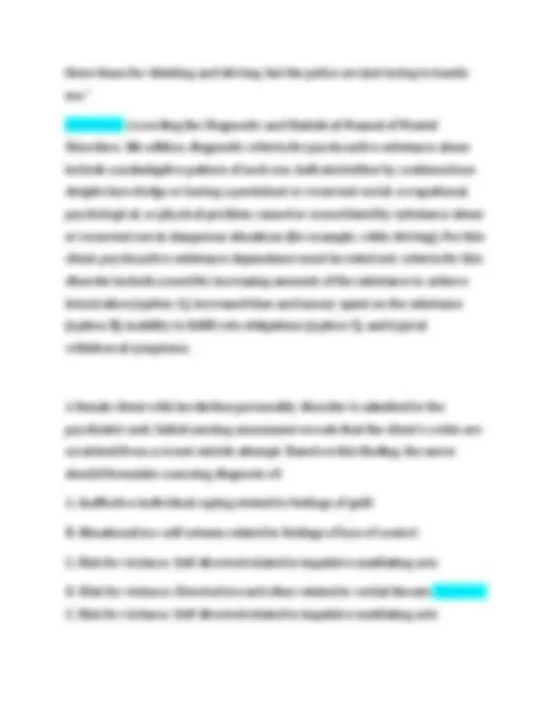 PSYCHIATRIC MENTAL HEALTH NURSING NCLEX QUESTIONS (50 QUESTIONS) WITH CORRECT VERIFIED ANS ...